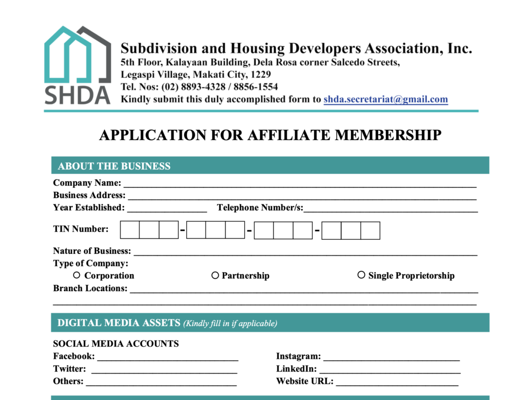 Become A Member – SHDA | Official Website